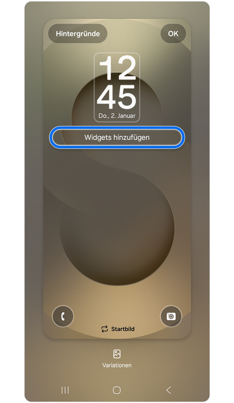 Galaxy S25: Sperrbildschirm mit kurzen Widgets | Samsung Schweiz