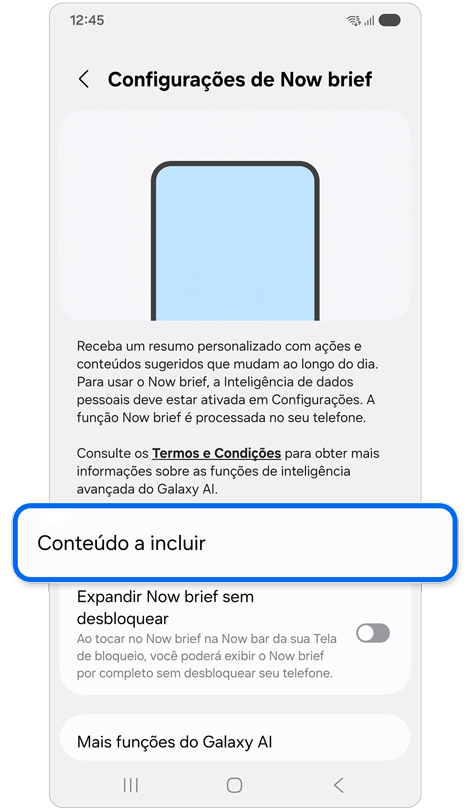 Como usar os recursos Now bar e Now brief no Samsung Galaxy S25 ...