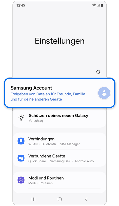 Wiederherstellen der Samsung Account-ID und Zurücksetzen des Passworts ...