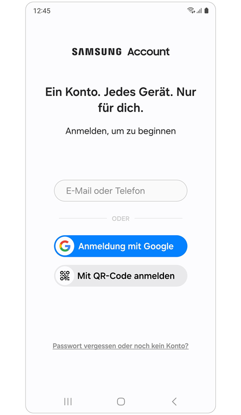 Wiederherstellen der Samsung Account-ID und Zurücksetzen des Passworts ...