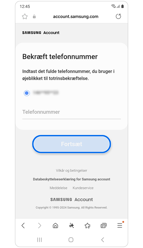 Hvordan kan jeg finde mit id eller adgangskode, hvis jeg har glemt det? | Samsung DK