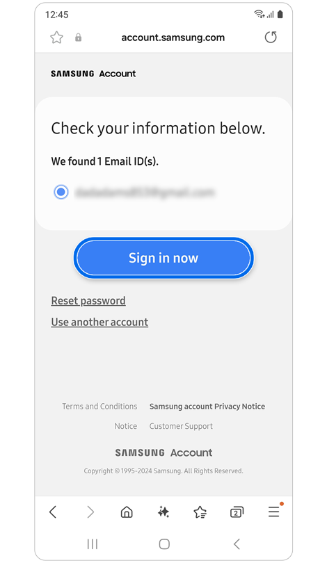 Recover your Samsung account ID and reset your password | Samsung CA