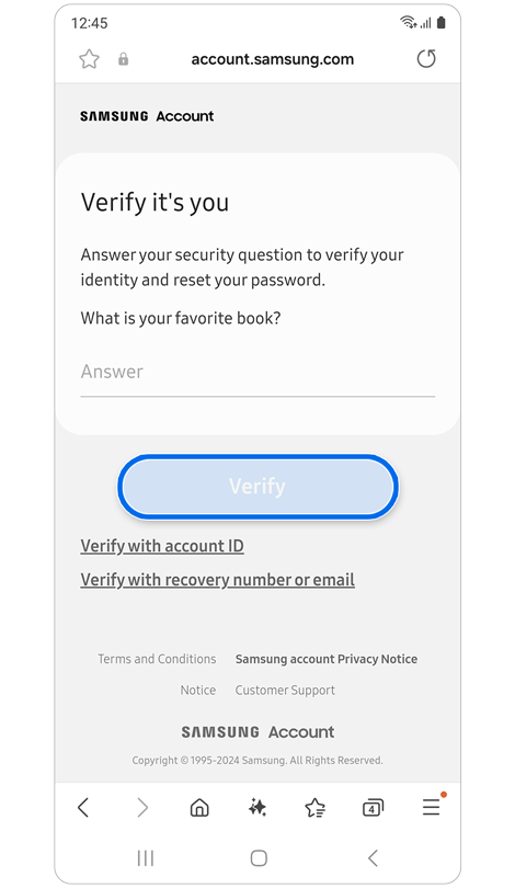 Recover your Samsung account ID and reset your password | Samsung CA