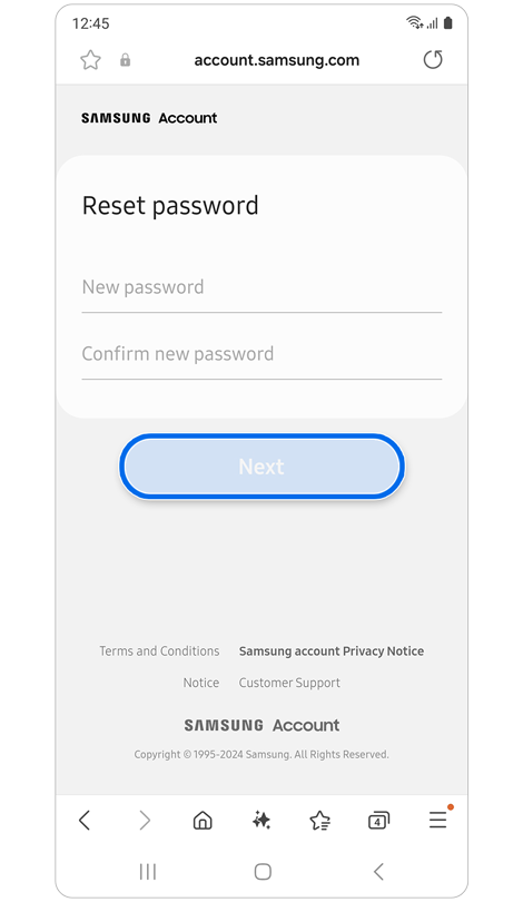 Recover your Samsung account ID and reset your password | Samsung CA