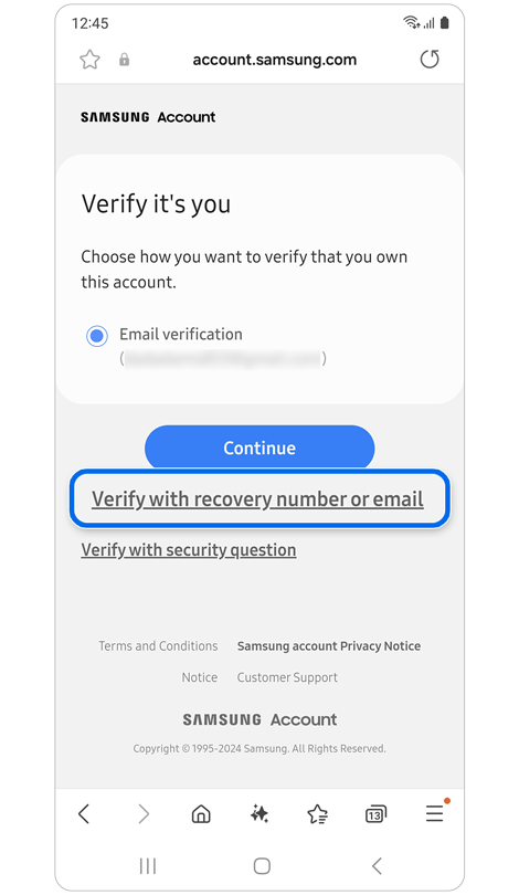 Recover your Samsung account ID and reset your password | Samsung CA