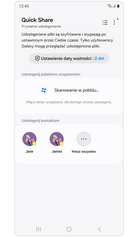 Jak używać Quick Share do udostępniania pliku między telefonami | Samsung Polska