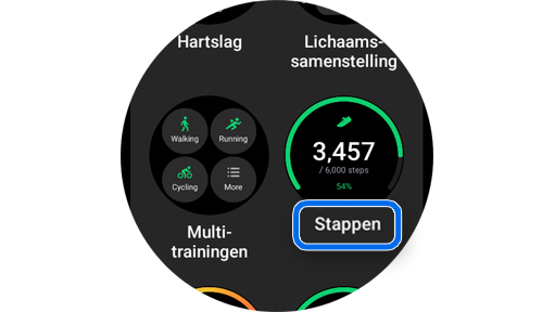 Je stappenteller zien in Samsung Health | Samsung NL
