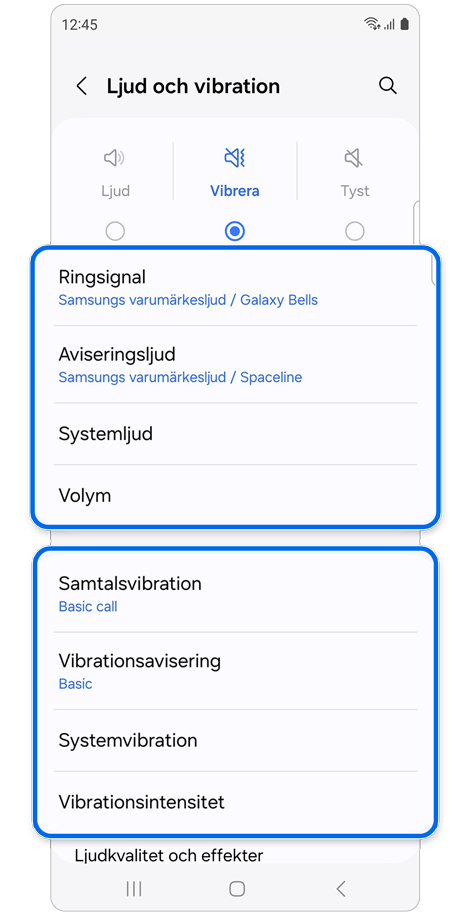 Ljud, vibrationer och aviseringar på dina Samsung Galaxy-enheter ...