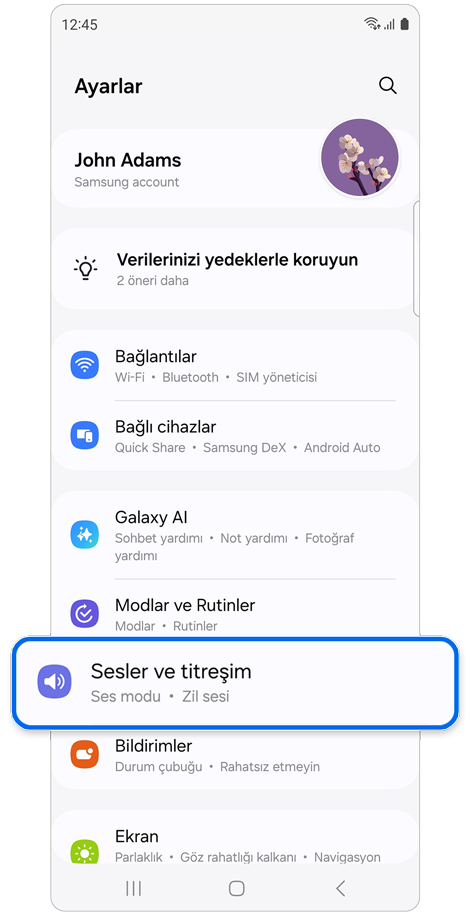 Samsung Galaxy cihazlarınızda sesler, titreşimler ve bildirimler ...
