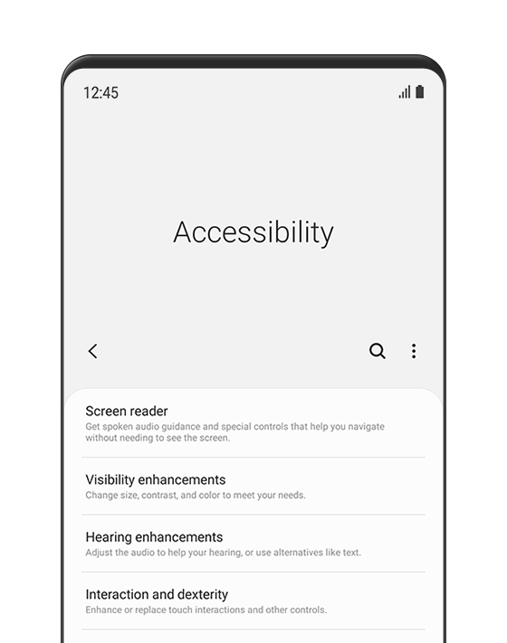 Mobile Assistant Menu | Toegankelijkheid | Samsung NL