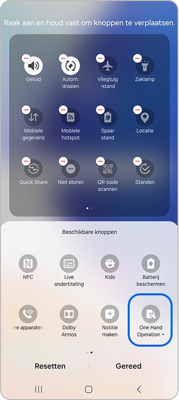 Hoe gebruik je de modus bediening met één hand en bediening + met één hand? | Samsung NL