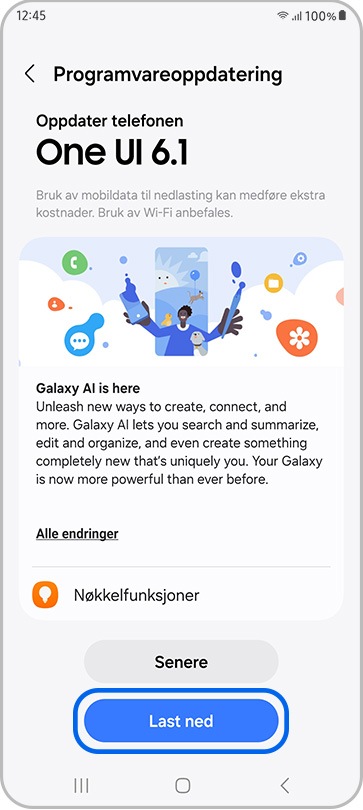 Slik laster du ned og installer programvare til Galaxy AI-funksjoner ...