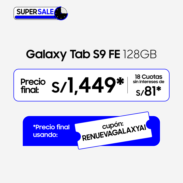 Compra tu Galaxy Tab S9 FE, FE+ | Samsung Perú