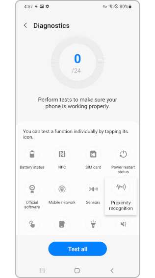 The proximity sensor is not working properly | Samsung PK