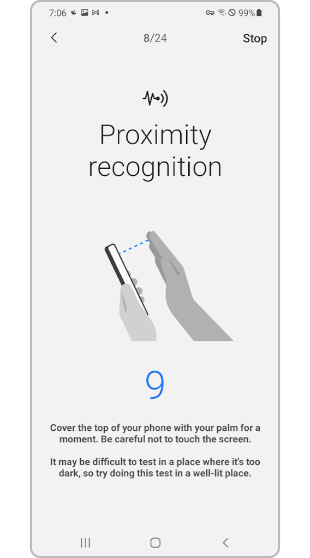 The proximity sensor is not working properly | Samsung PK