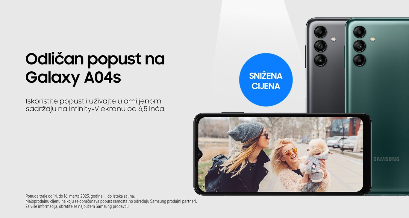 Promocija mobilnih telefona: Odličan popust na Galaxy A04s | Samsung Srbija