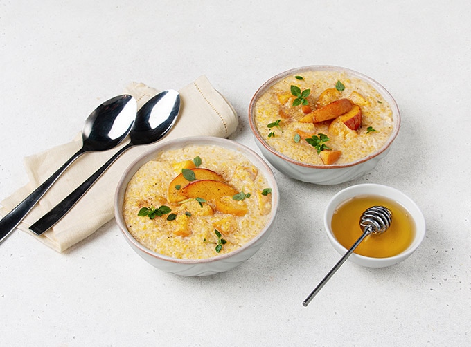 Пшенная каша в духовке с персиками и орехами – пошаговый рецепт с фото ...
