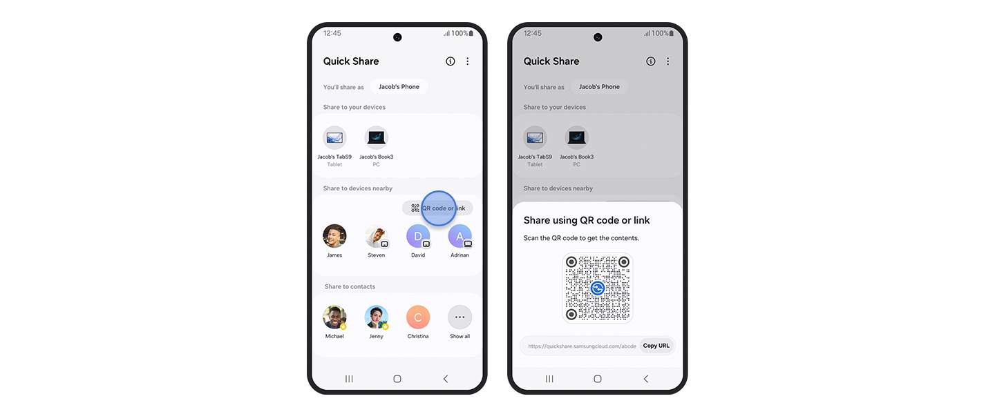 Quick Share | Appar och tjänster | Samsung Sverige