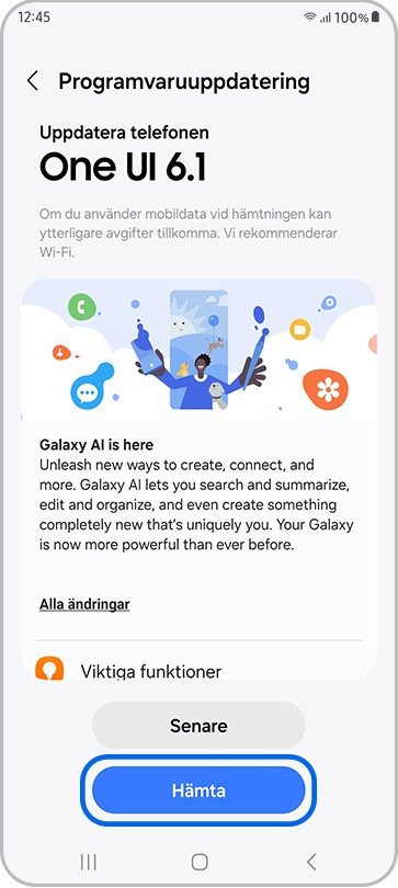 Så här laddar du ner och installerar programvara för Galaxy AI-funktioner | Samsung Sverige