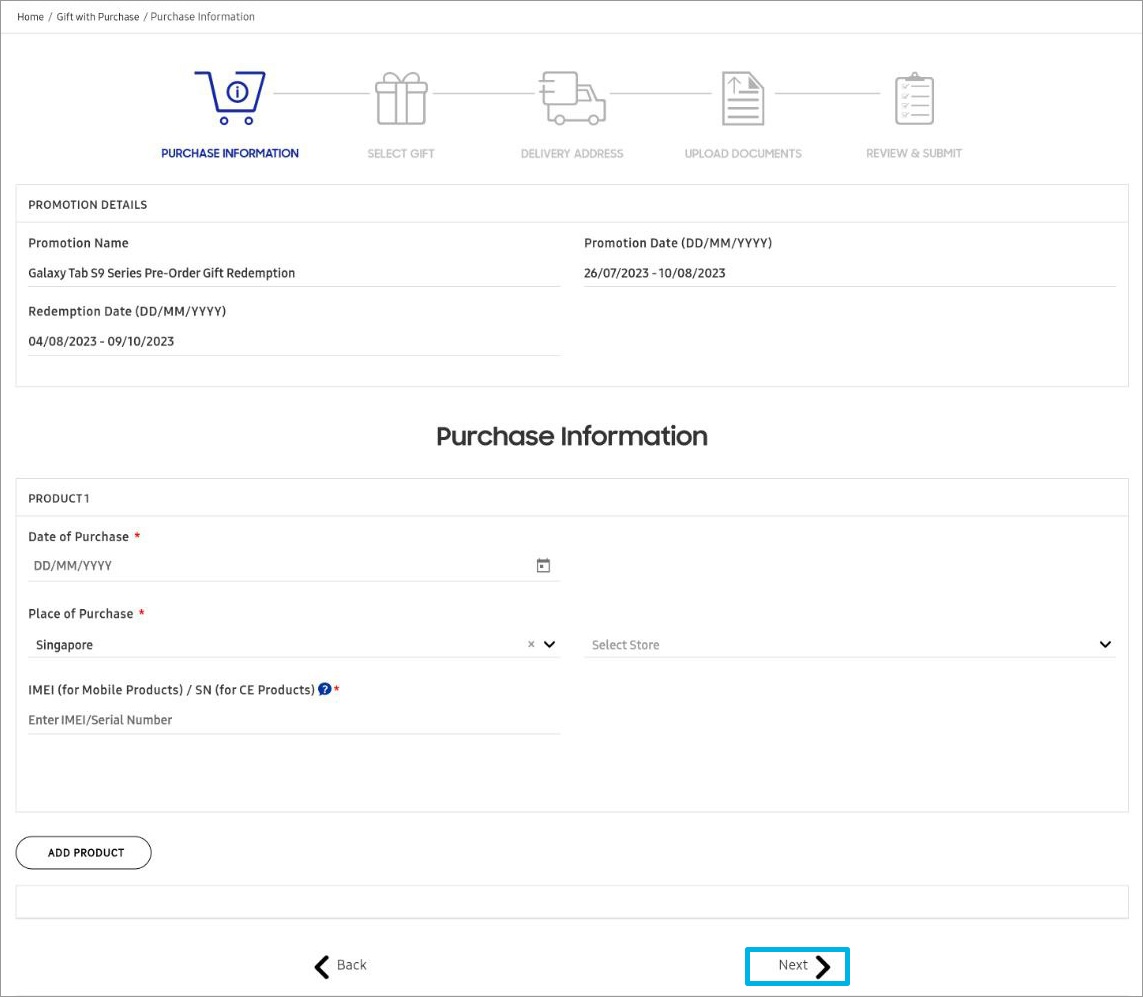 Samsung Gift Redemption Guide | Samsung Singapore