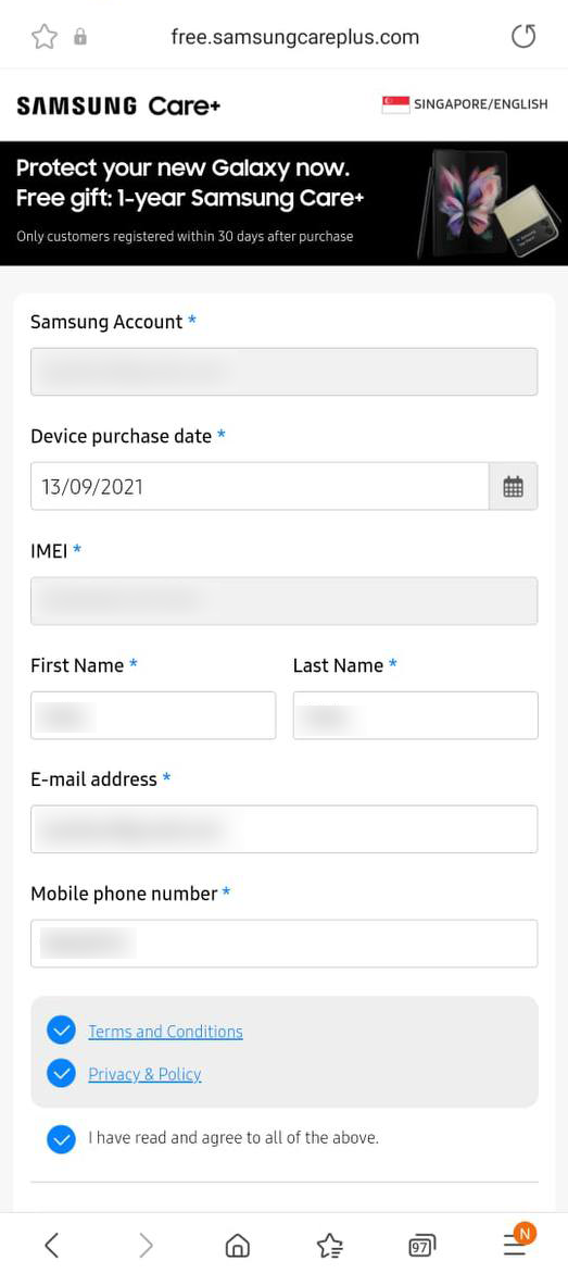 How to Register for Free Samsung Care+ for New Galaxy Z Fold3 or Flip3