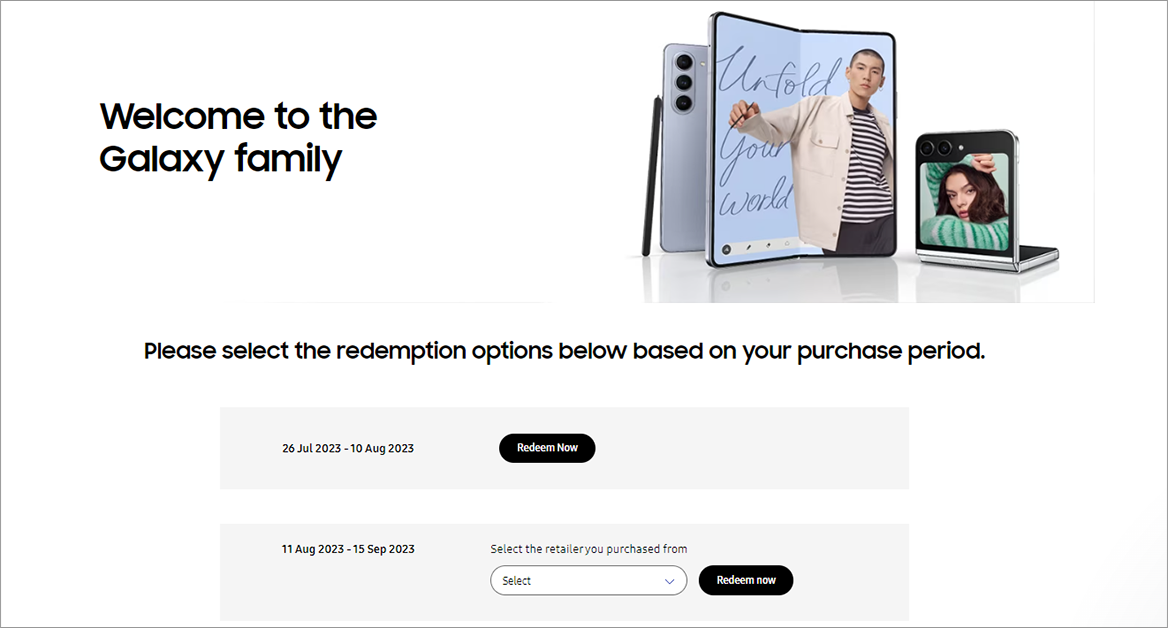 Samsung Gift Redemption Guide | Samsung Singapore