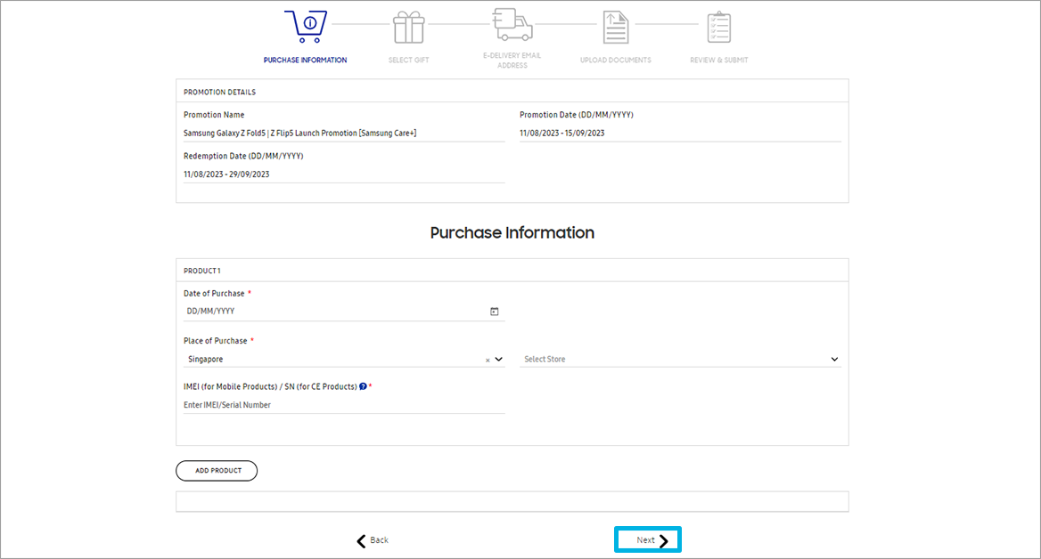Samsung Gift Redemption Guide | Samsung Singapore