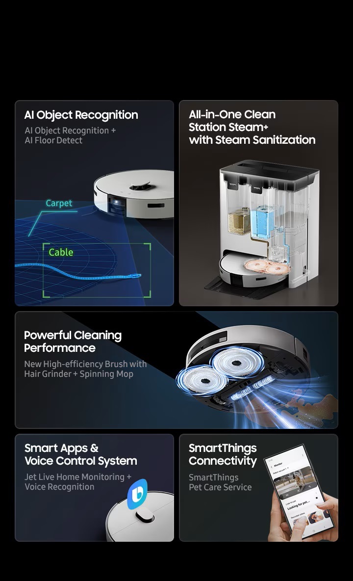 Aspirator robot BESPOKE Jet Bot Combo ™ AI Steam | Samsung Україна