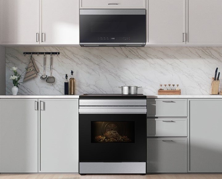 Bespoke Smart Slide-In Induction Range 6.3 cu. ft. in Stainless Steel ...