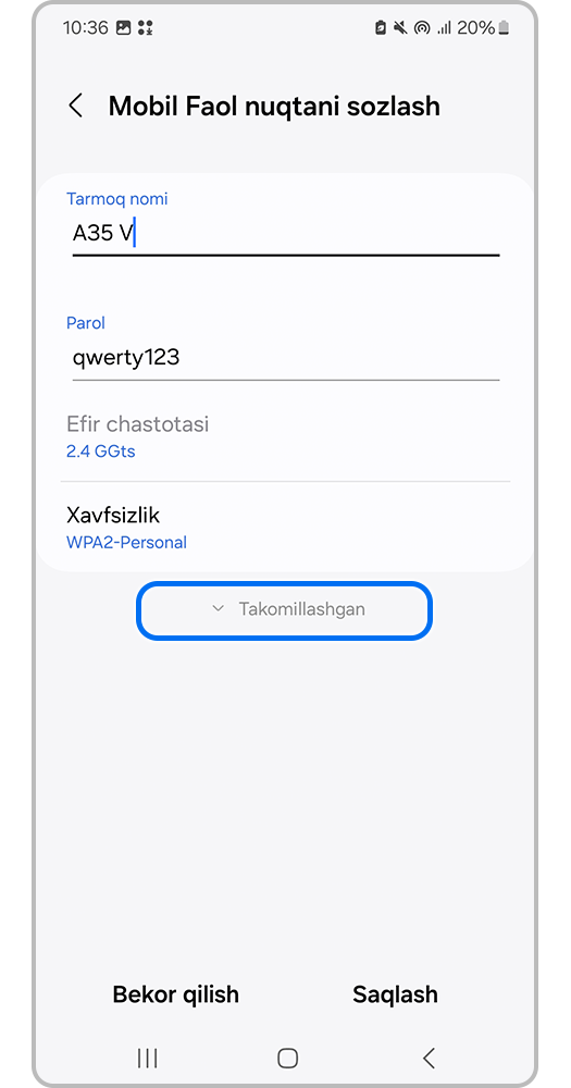 Samsung Galaxy dan modem yoki Wi-Fi ulanish nuqtasi sifatida qanday ...