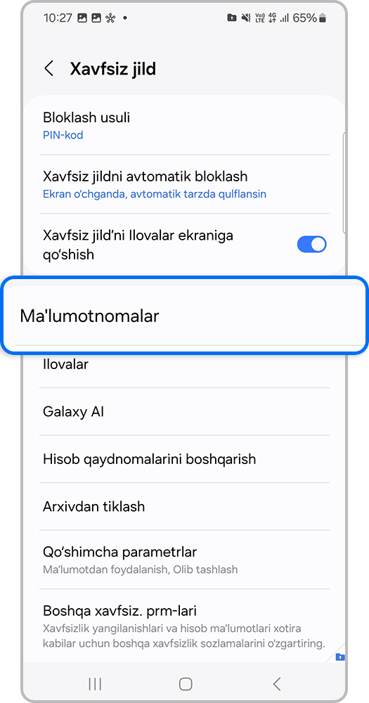 Knox papkasi nima va undan qanday foydalanish kerak | Samsung Oʻzbekiston