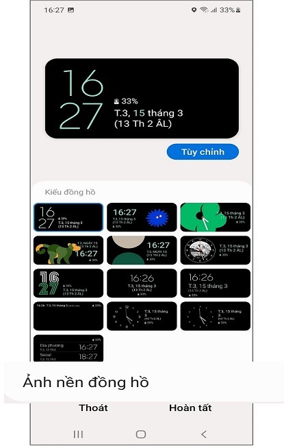 Tùy chỉnh kiểu đồng hồ ở màn hình phụ trên Galaxy Z Flip3 5G
