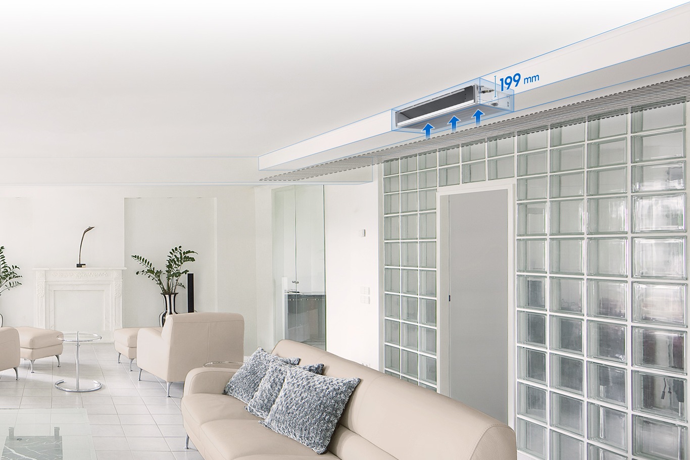 DVM S, Slim Duct, 1.7kW, 29Pa, 440mm depth, Drain Pump included ...