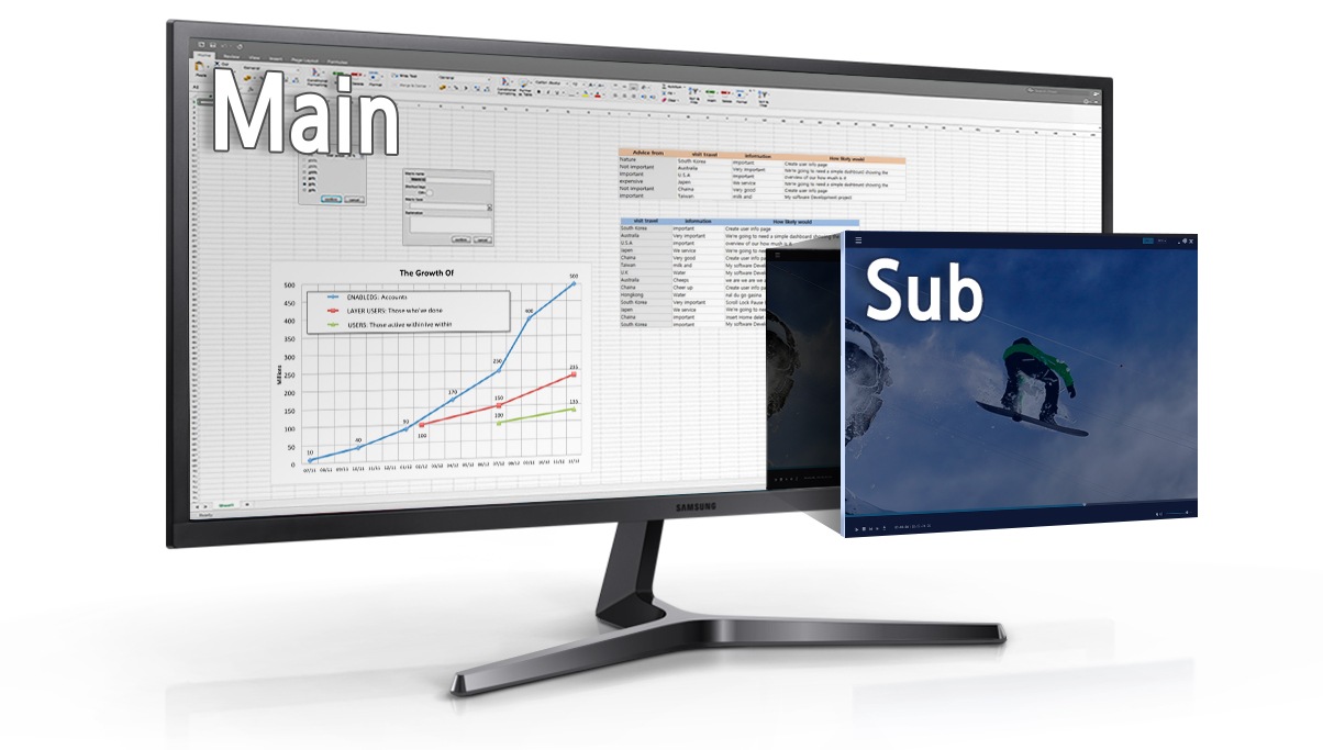 34" Ultra WQHD Monitor with 21:9 Wide Screen | S34J552WQN | Samsung CA