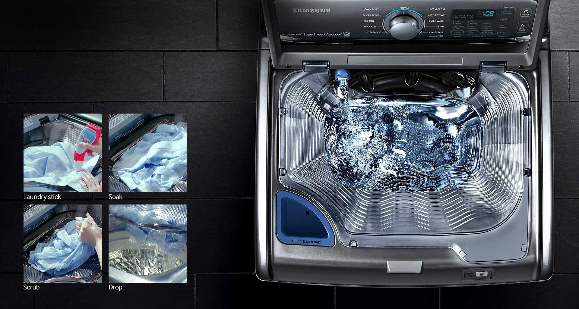 Samsung WA48J7770AW Top-Load Washer with Built-in Sink, 5.5 cu.ft ...