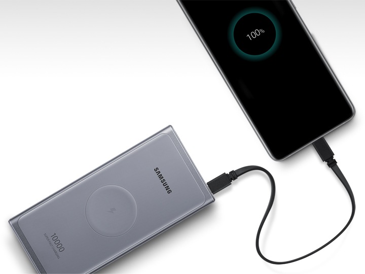 Batterie externe sans fil charge Ultra rapide 25W Gris Fonce EB U3300 Samsung France