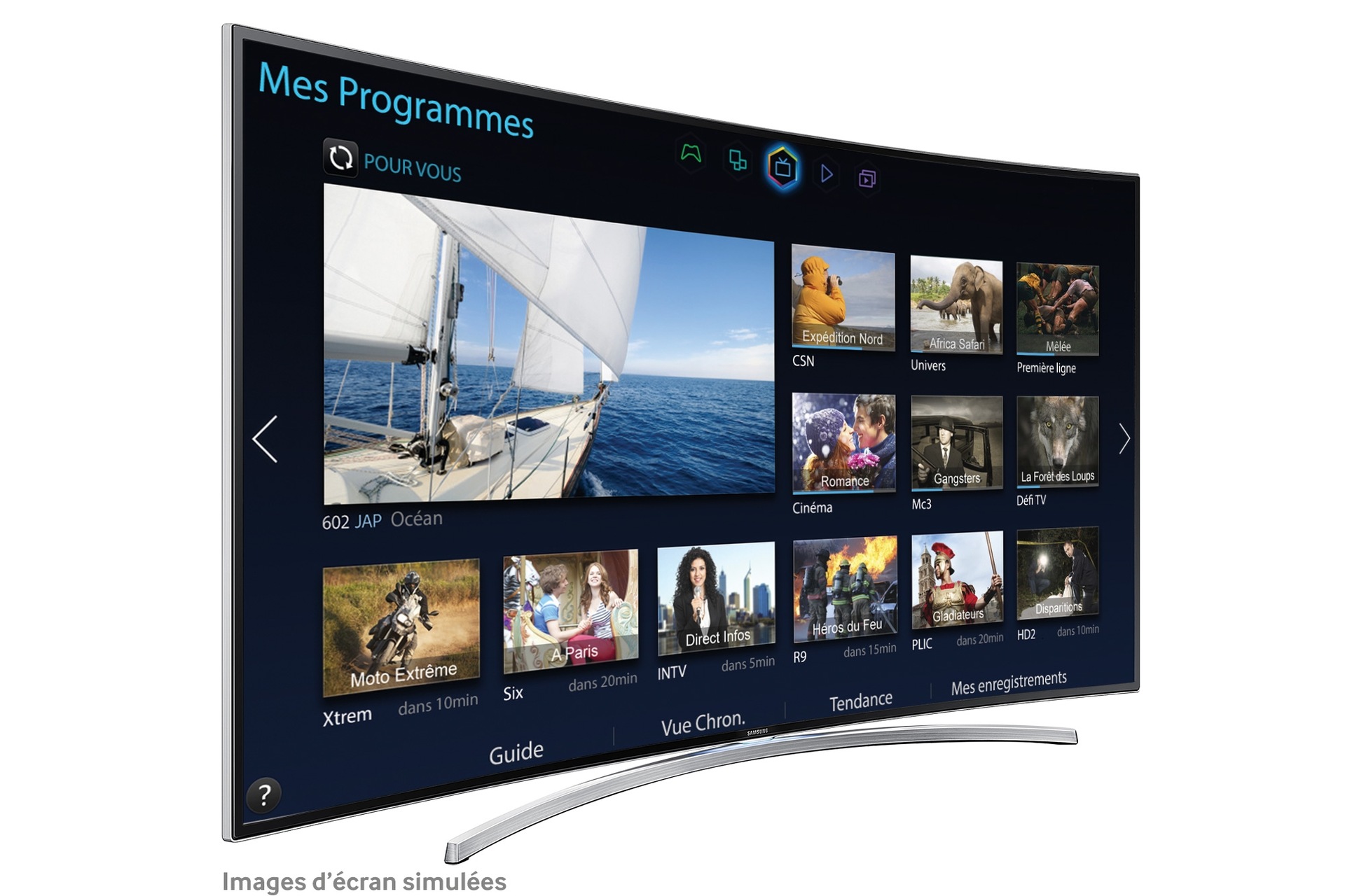 TV LED 65’’, Incurvé, Full HD, Smart TV, 3D, 1000Hz CMR - UE65H8000