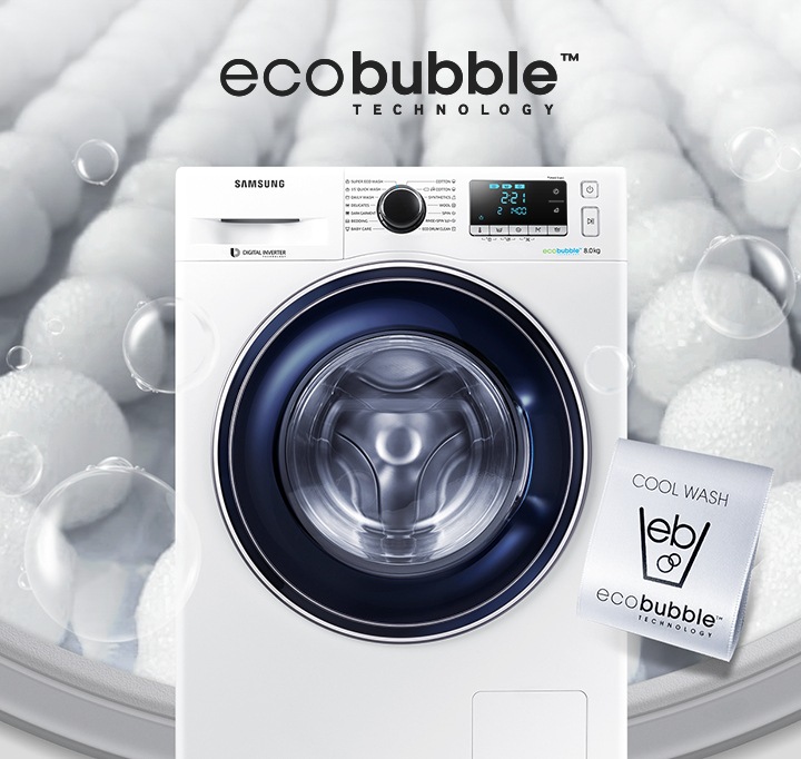 8kg Smart Washing Machine with Ecobubble | Samsung UK | Samsung IE