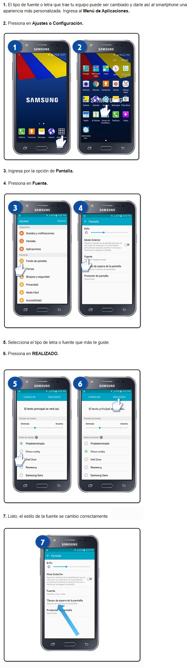 Galaxy J5 - ¿Cómo puedo cambiar el tipo de letra o fuente? | Samsung ...