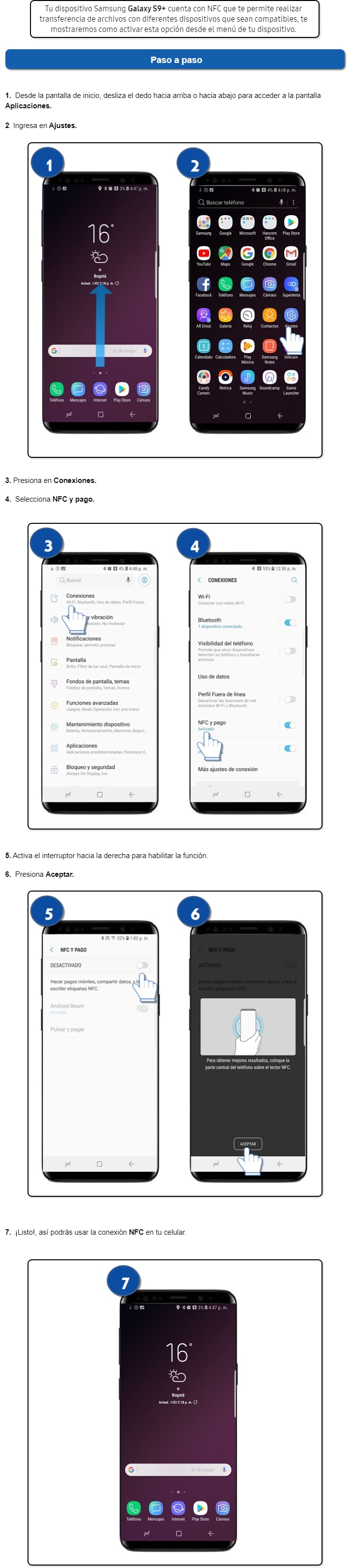 Galaxy S9 | S9 Plus - ¿Cómo realizar transferencia de archivos usando NFC? | Samsung Soporte CO