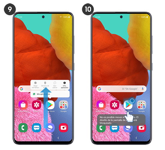Galaxy A51 - ¿Cómo bloquear el diseño de la pantalla de inicio ...