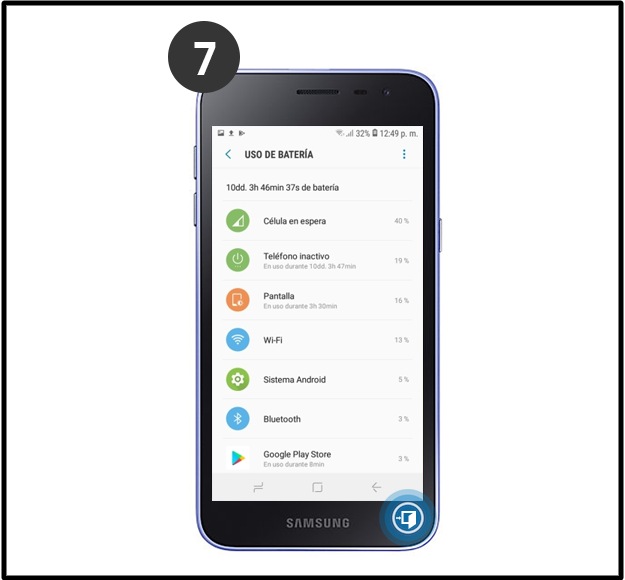 ¿Cómo ver el uso de la batería en tu Galaxy J2 Core? | Samsung Soporte CO