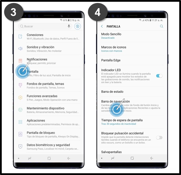 ¿Cómo ocultar la barra de navegación en tu Note9? | Samsung Soporte CO
