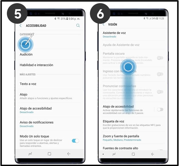 ¿Cómo activar las formas de los botones en tu Note9? | Samsung Soporte CO