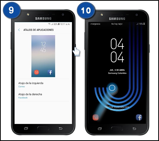 Galaxy J7 Neo - ¿Cómo cambiar los atajos de aplicaciones en la pantalla ...