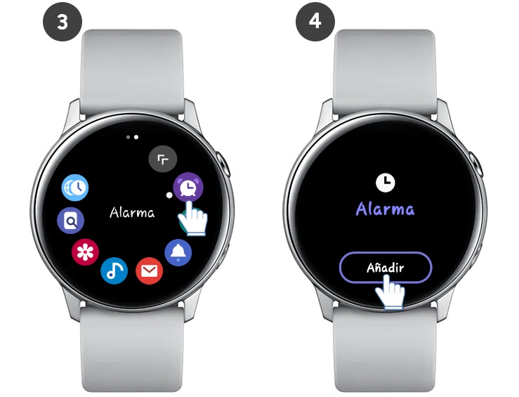 Galaxy Watch Active - ¿Cómo activar la Alarma? | Samsung Soporte CO
