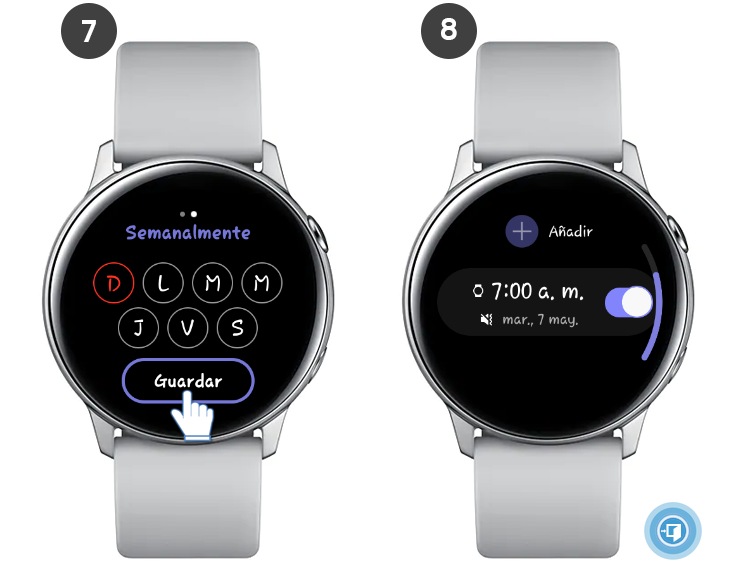 Galaxy Watch Active - ¿Cómo activar la Alarma? | Samsung Soporte CO