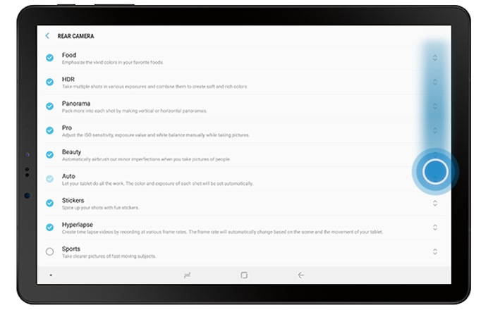 Galaxy TAB S4: Manage Camera Modes | Samsung Support India