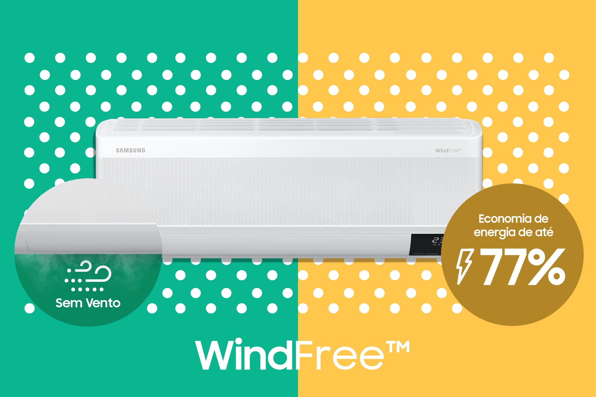 Ar Condicionado Split Inverter WindFree 9.000 BTUs Quente e Frio Branco | Samsung Brasil