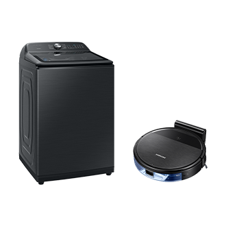 Combo Lavadora Smart WA23B Black 23kg 127V + Aspirador Robô Wi-FI ...